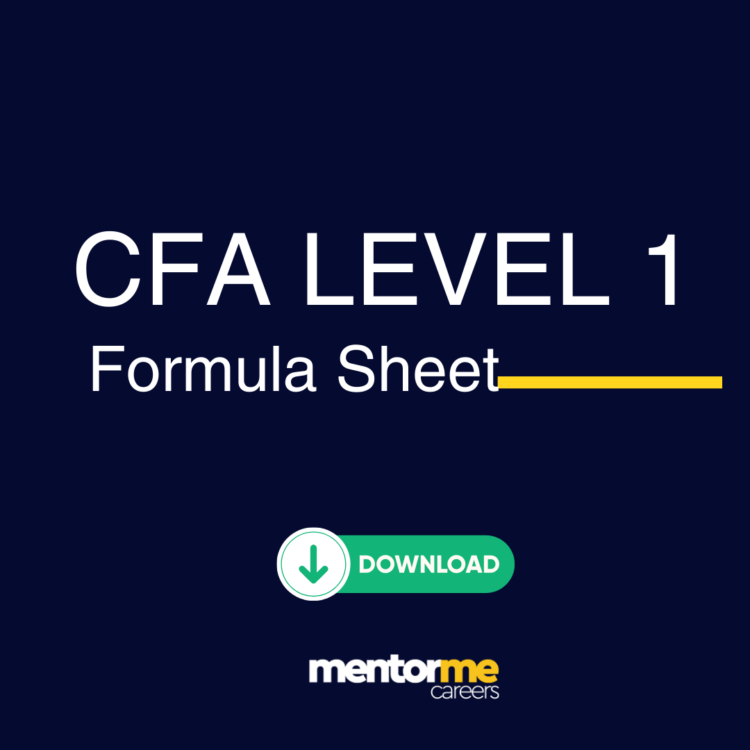 CFA Level 1 Formula Sheet MENTOR ME CAREERS